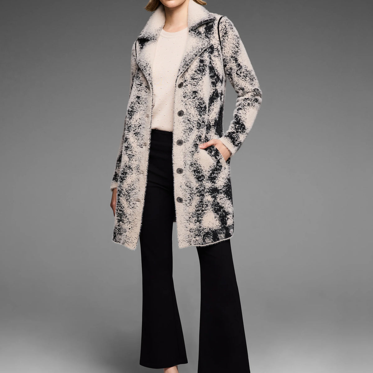 Gold Label Textured Double Knit Diamond Coat | NIC+ZOE