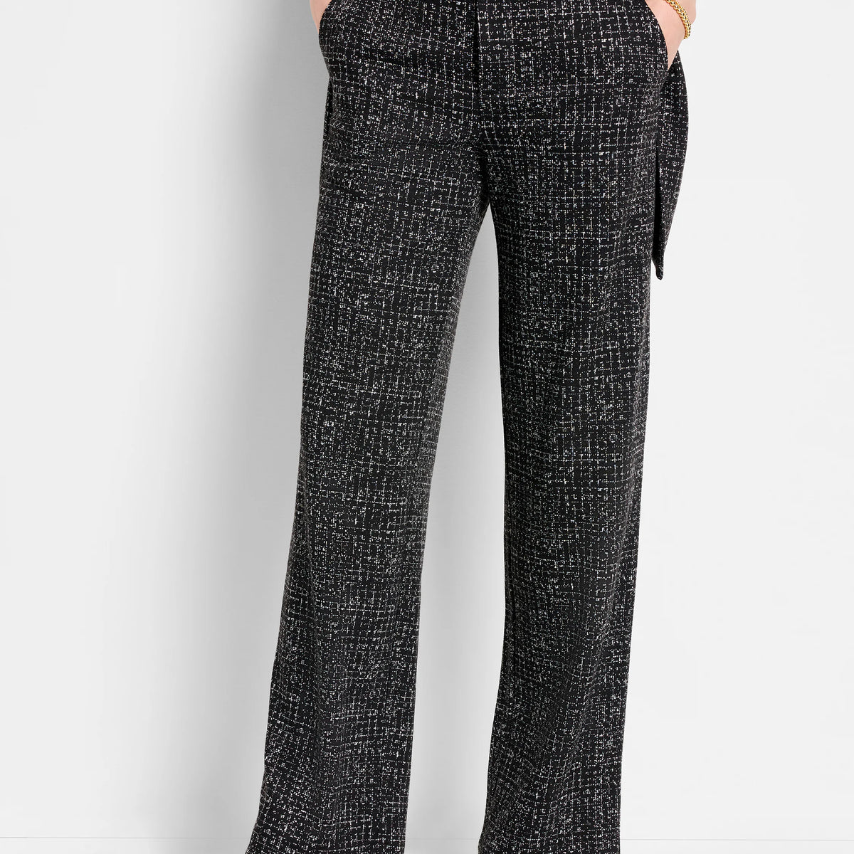 Lenox Wide-Leg Dotty Grid Pant | NIC+ZOE