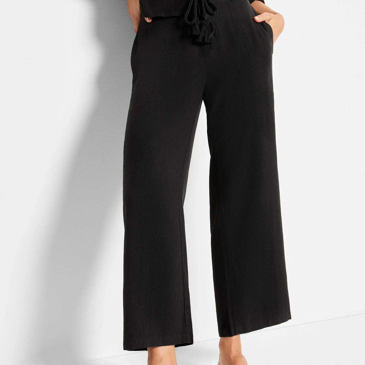 Rumba Linen Rope Belt Cropped Pant | NIC+ZOE