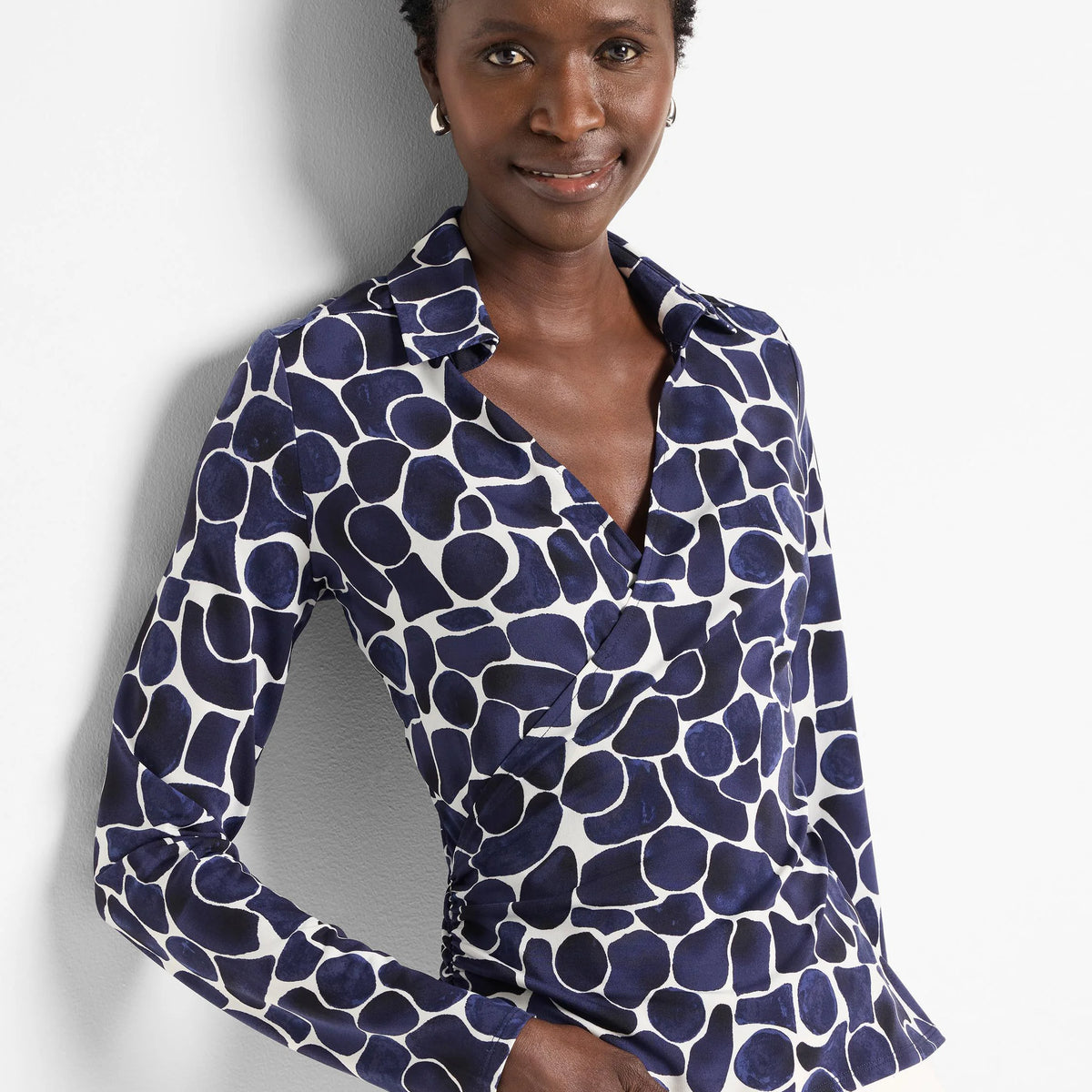 Geo Pebble Knit Wrap Top | NIC+ZOE